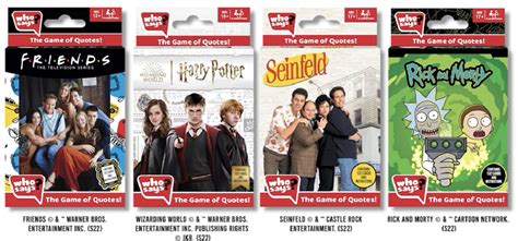 Who Says® Trivia Card Games Launches Friends Seinfeld Harry Potter