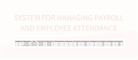 Free Attendance Table System Templates For Google Sheets And Microsoft Excel Slidesdocs