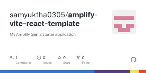 GitHub Samyuktha Amplify Vite React Template My Amplify Gen Starter Application