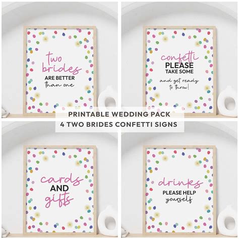 Rainbow Confetti Printable Party Sign Bundle 8x10 Lgbtq Same Sex