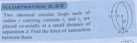 ILLUSTRATIQN Two Identical Circular Loops Each Of Radius R Carrying