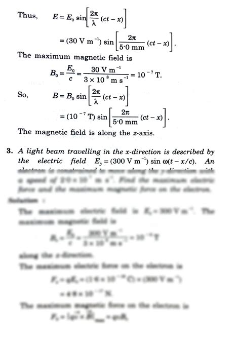 solution electromagnetic waves solved numericals set physics