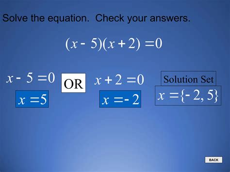 Solving Quadratic Equation By Factoring Ppt