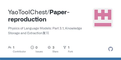 GitHub YaoToolChest Paper Reproduction Physics Of Language Models Part Knowledge