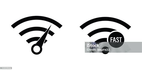 Two Wifi Symbols Fast Internet Connection Public Network Monochromatic Simple Signs Black Wifi