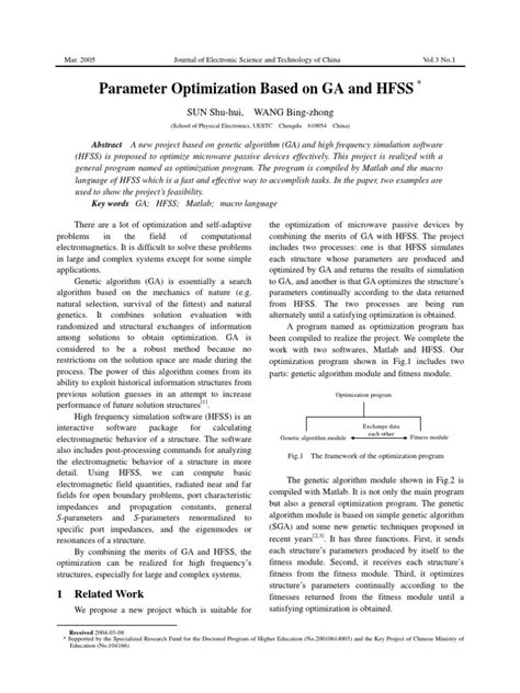 Parameter Optimization Based On Ga And Hfss Pdf Genetic Algorithm Mathematical Optimization