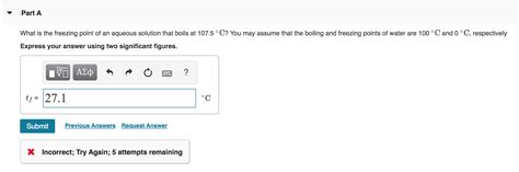 Solved What Is The Freezing Point Of An Aqueous Solution Chegg