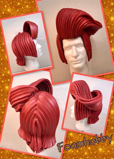 Foam Party Hats Ponytail Foam Wig Cosplay Wigs Drag Queen Wig Party