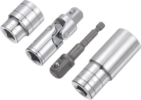 Uxcell Socket Accessory Set 27mm Shallow And Deep Socket Universal Joints 14 Hex Shank Impact