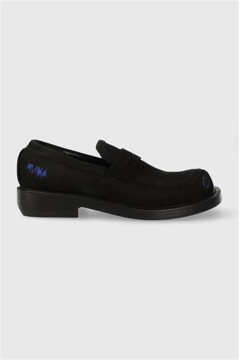 Ader Error Suede Loafers Ader Error Mens Black Color At Prm Us