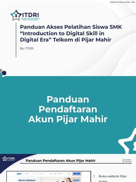 Panduan Akses Training Siswa Smk Pijar Mahir And Mydigilearn Pdf