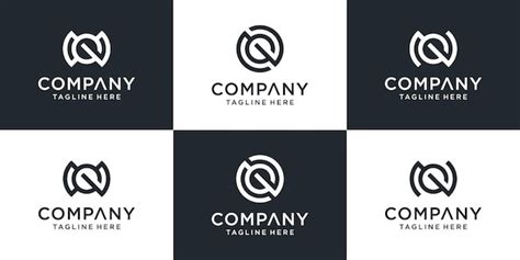 Premium Vector Set Creative Collection Monogram Letter Ng Logo Design Template