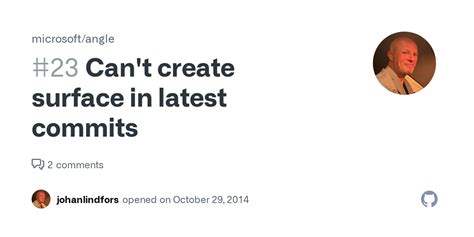 Can T Create Surface In Latest Commits Issue Microsoft Angle GitHub