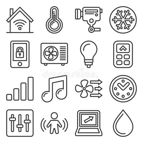 Smart Home System Icons Set Flat Design Style Stock Vector Illustration Of Electricity