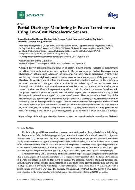 Pdf Partial Discharge Monitoring In Power Transformers Using Low Cost
