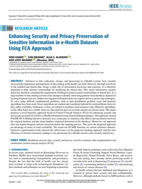 Enhancing Security And Privacy Preservation Of Sensitive Information In E Health Datasets Using