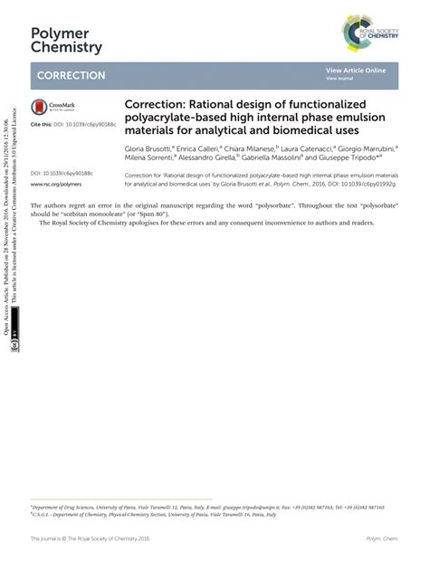Pdf Correction Rational Design Of Functionalized Polyacrylate Based