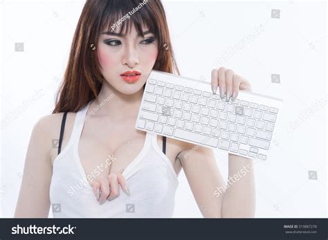 Sexy Asian Woman Keyboard Stock Photo 319887278 Shutterstock
