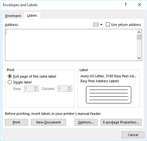 Creating Labels Microsoft Word