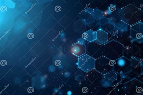Abstract Digital Hexagonal Molecular Structure Stock Illustration