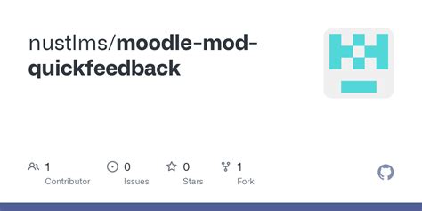 github nustlms moodle mod quickfeedback