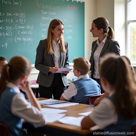 Teacher Supervision In Classroom England Maths Stable Diffusion Online