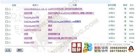 Bs结构下的邮件系统的设计与开发javaweb56设计资料网