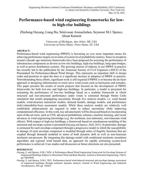 Pdf Performance Based Wind Engineering Frameworks For Low To High