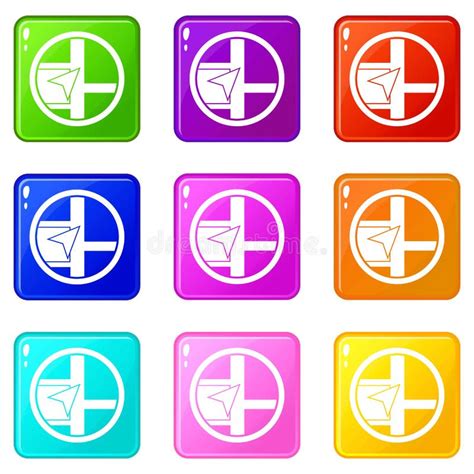 Map Navigation Icons 9 Set Stock Vector Illustration Of Collection 96094880
