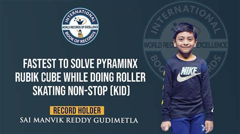 fastest to solve pyraminx rubik cube while doing roller skating non