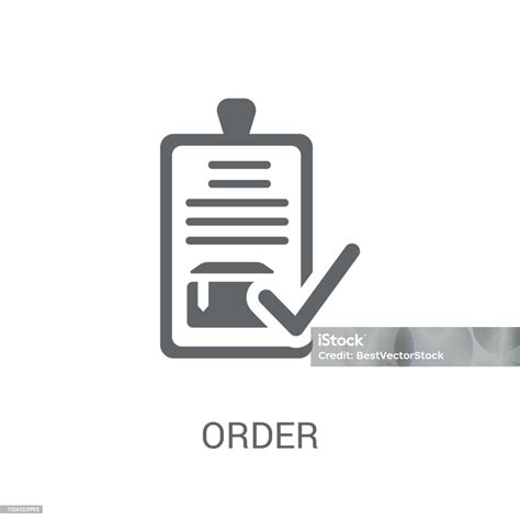 주문 아이콘입니다 납품 및 물류 컬렉션에서 흰색 배경에 유행 순서 로고 개념 방향에 대한 스톡 벡터 아트 및 기타 이미지 방향 벡터 비즈니스 Istock