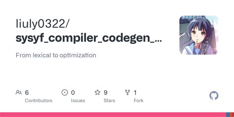 Github Liuly0322sysyfcompilercodegenopt From Lexical To Optimization