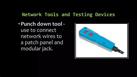 Network Materials Tools And Testing Devicespptx Computer Networking Computing