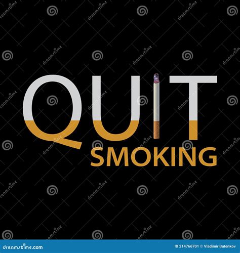 Vector Logo Illustration Call To Quit Smoking Stock Vector