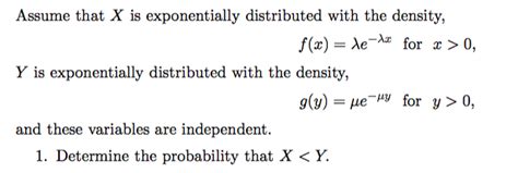 solved assume that x is exponentially distributed with the