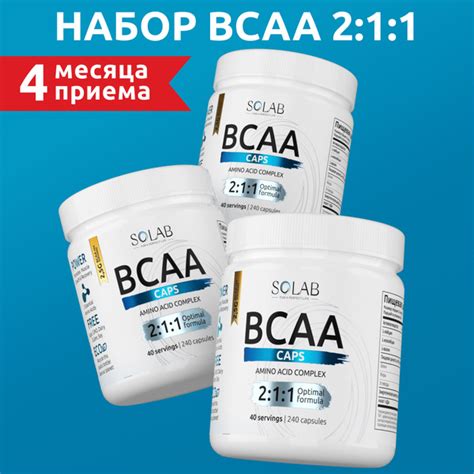 Bcaa 211 240 капсул 3 шт 40 порций Набор аминокислоты купить на