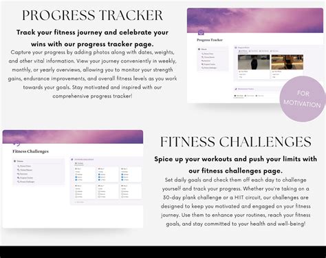 Notion Fitness Planner Template Workout Habit Sets And Reps Tracker Set Goals Monitor