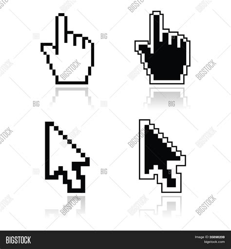 Pixel Cursors Black Vector Photo Free Trial Bigstock