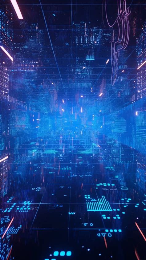 Photo Digital Cyberspace Illustrated With Interconnected Data Networks High Speed Transfers