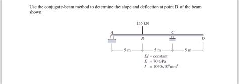 Solved Use The Conjugate Beam Method To Determine The Slope
