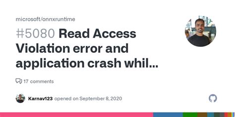Read Access Violation Error And Application Crash While Inference From