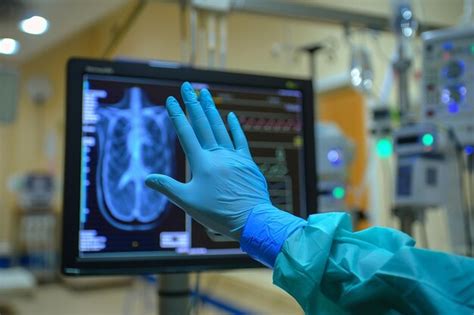 premium photo a palm vein recognition system at a hospital for p