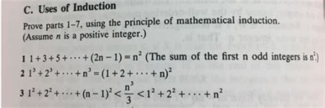 solved c uses of induction prove parts 1 7 using the