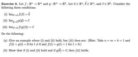 solved exercise 6 let f rrm and g rm → rk let ã e rn