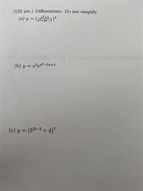 Solved 232 ﻿pts ﻿differentiate Do Not