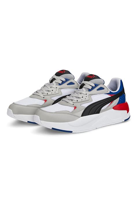 Puma, Спортни обувки X-Ray Speed от еко кожа с мрежести зони, Черен ...