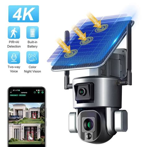 ultra low power wifi wireless dual camera outdoor surveillance solar