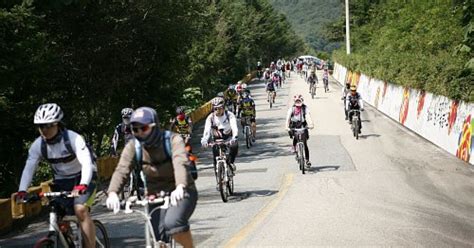 철도 타고 자전거 타고강 따라 달리는 녹색 여행