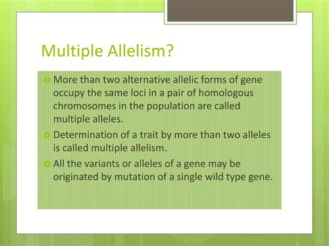 Multiple Allelism Ppt