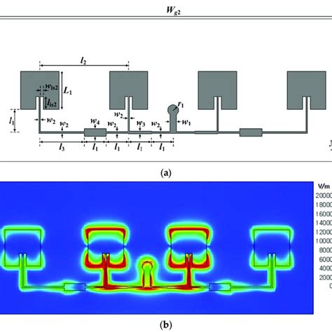 Design And Electric Field Distribution Of The 4 × 1 Microstrip Square